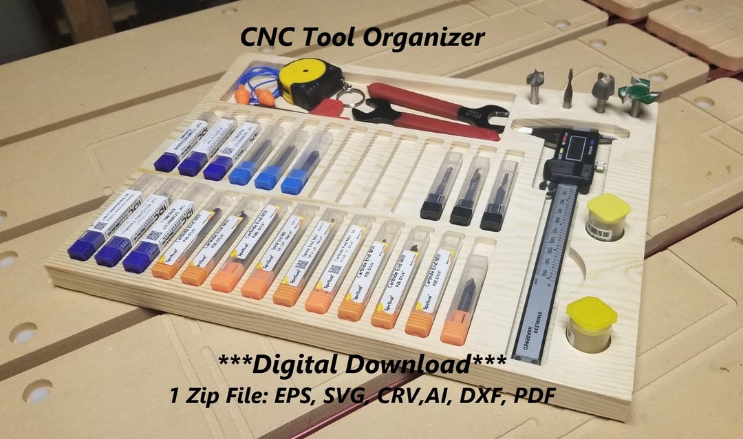 Tool Organizer for Router CNC | Router Bit Organizer | Vcarve Pro File ...