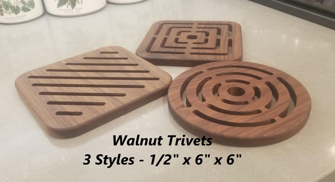 Walnut Trivets, Pot Holders, Heat Pads, Kitchen Tools, Hot Dish Holders ...