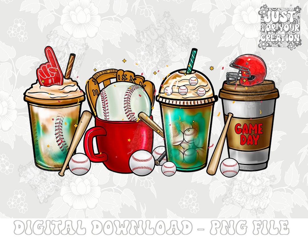 Baseball Coffee Cups Png Svg Eps Dxf Sublimation Design, Baseball Png ...