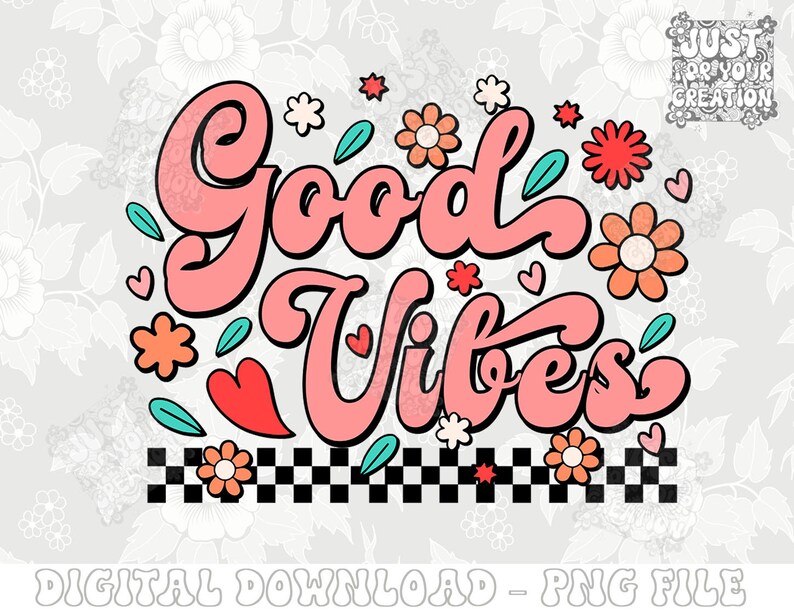 Retro Good Vibes Png Groovy Png Hippie Boho Vintage Good - Etsy