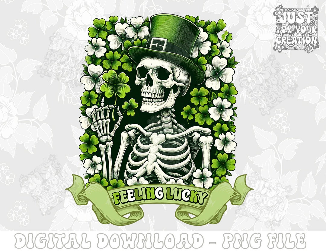 Feeling Lucky Skull Png, St. Patrick's Day PNG, Skull St. Patrick's Day ...