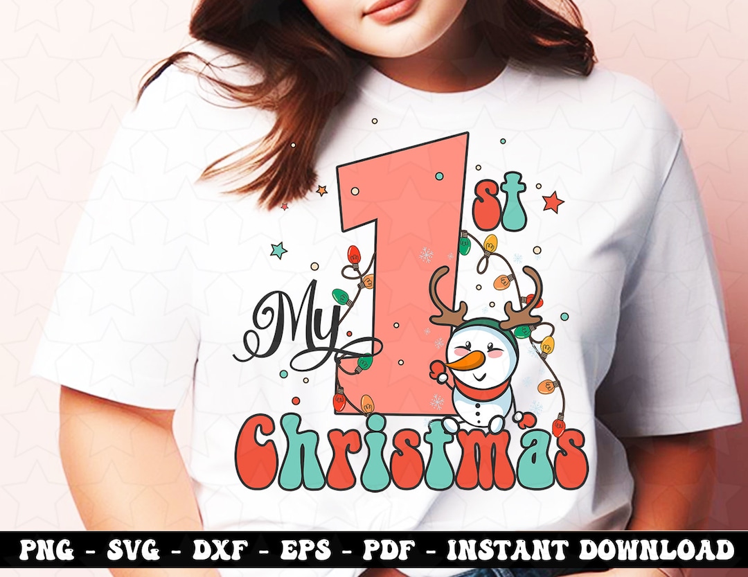 My First Christmas Baby Reindeer Svg PNG, My 1st Cute Reindeer ...