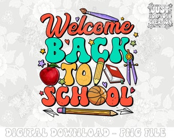 Welcome Back to School Svg, School PNG, Retro Back to School SVG, Back ...
