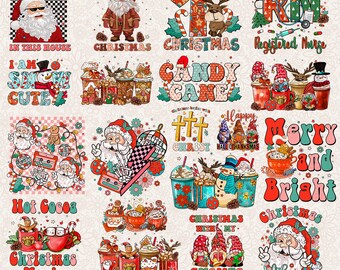 40 Retro Christmas Bundle Png, Merry Christmas Png, Christmas Png ...