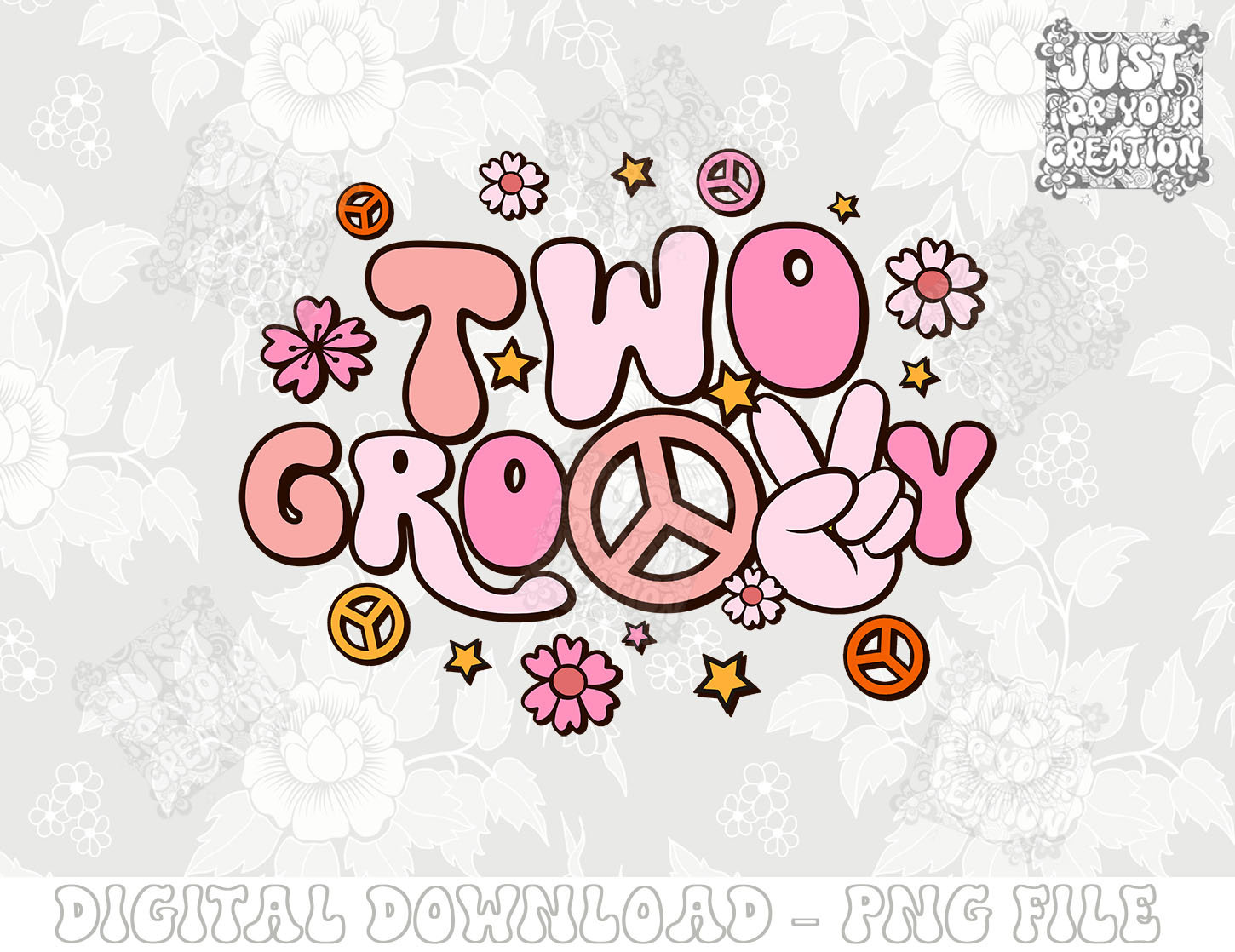 Two Groovy Pnggirls Birthday Png girls Second Birthday - Etsy
