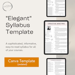Elegant Syllabus Template | Fully Editable Canva Template, Course ...
