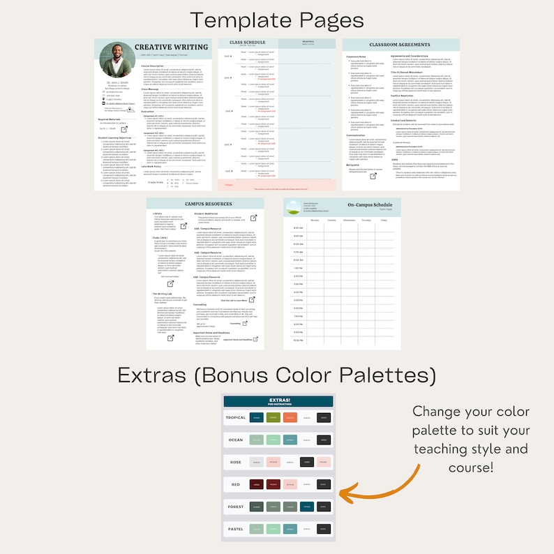 Clean Syllabus Template Fully Editable Canva Template, Course Syllabus ...