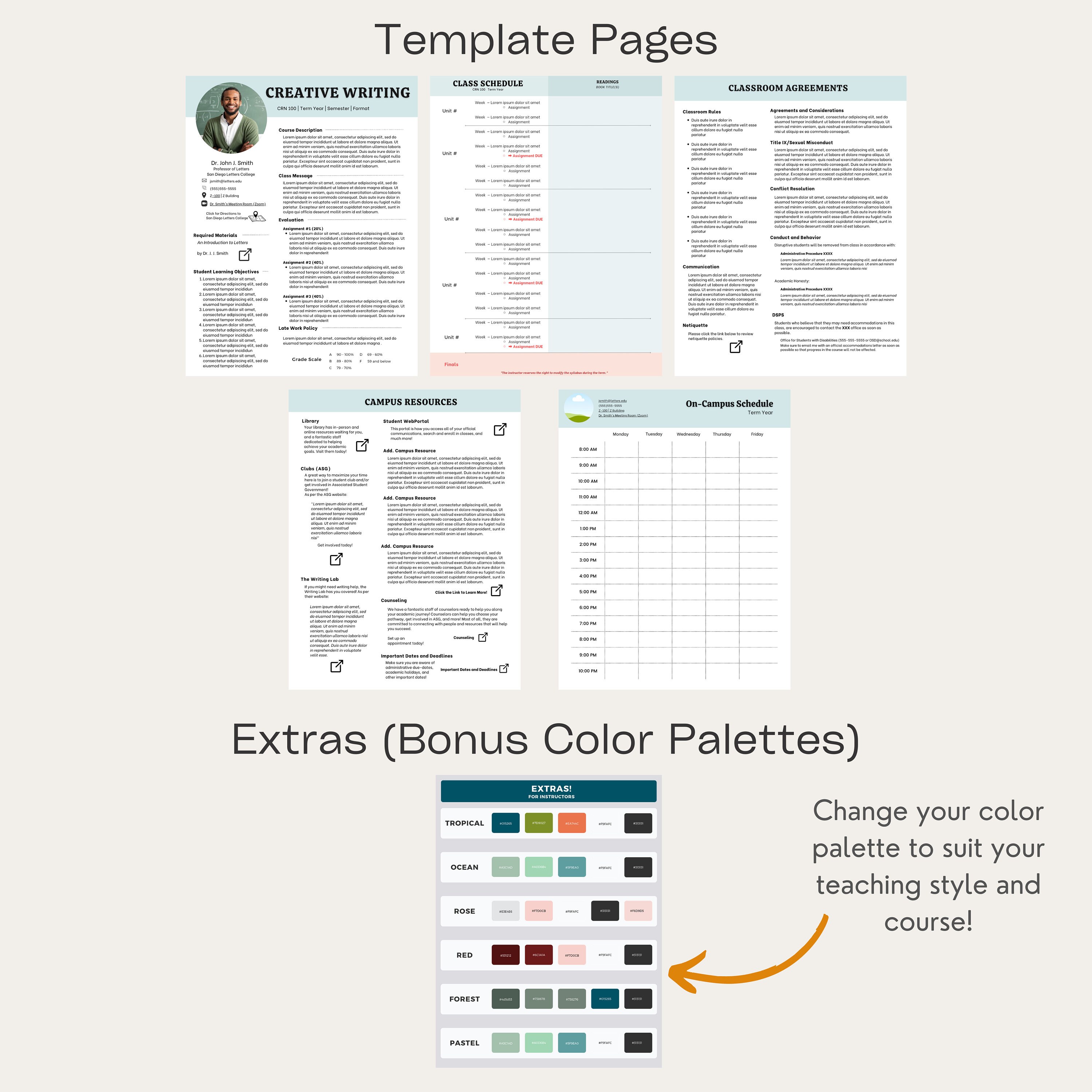 Clean Syllabus Template Fully Editable Canva Template, Course Syllabus ...