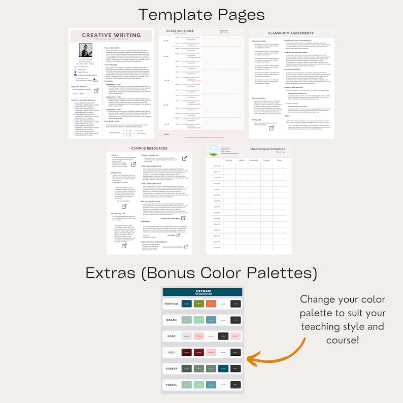 Elegant Syllabus Template | Fully Editable Canva Template, Course ...