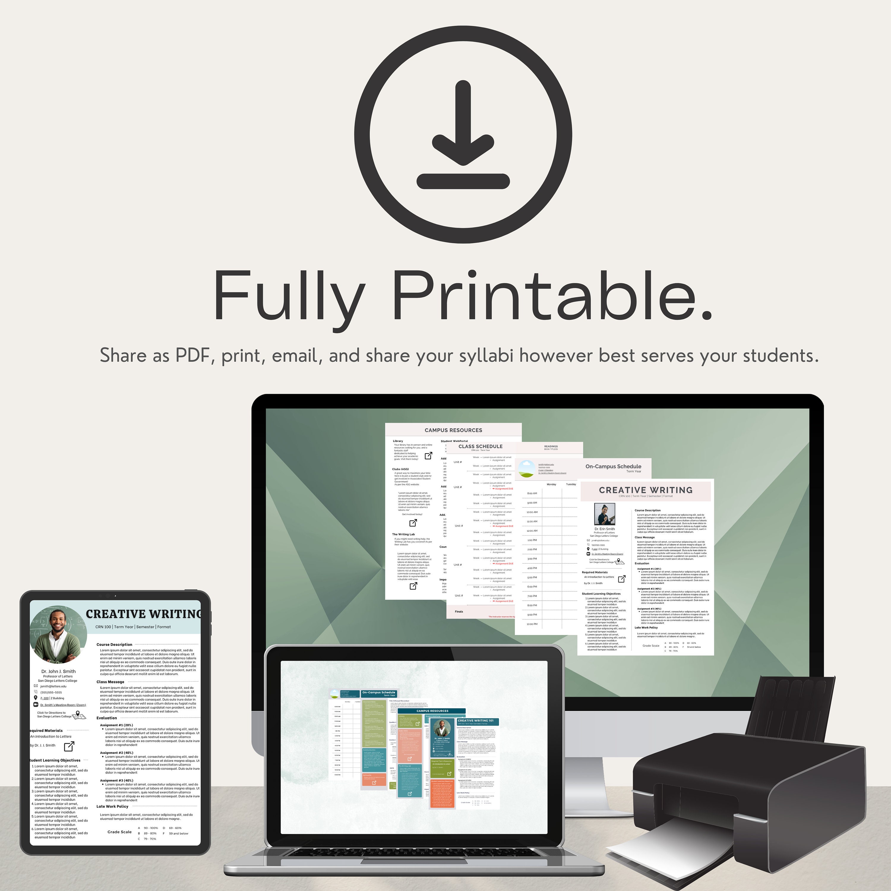 Syllabus BUNDLE! | Fully Editable Canva Templates, Course Syllabus WITH ...