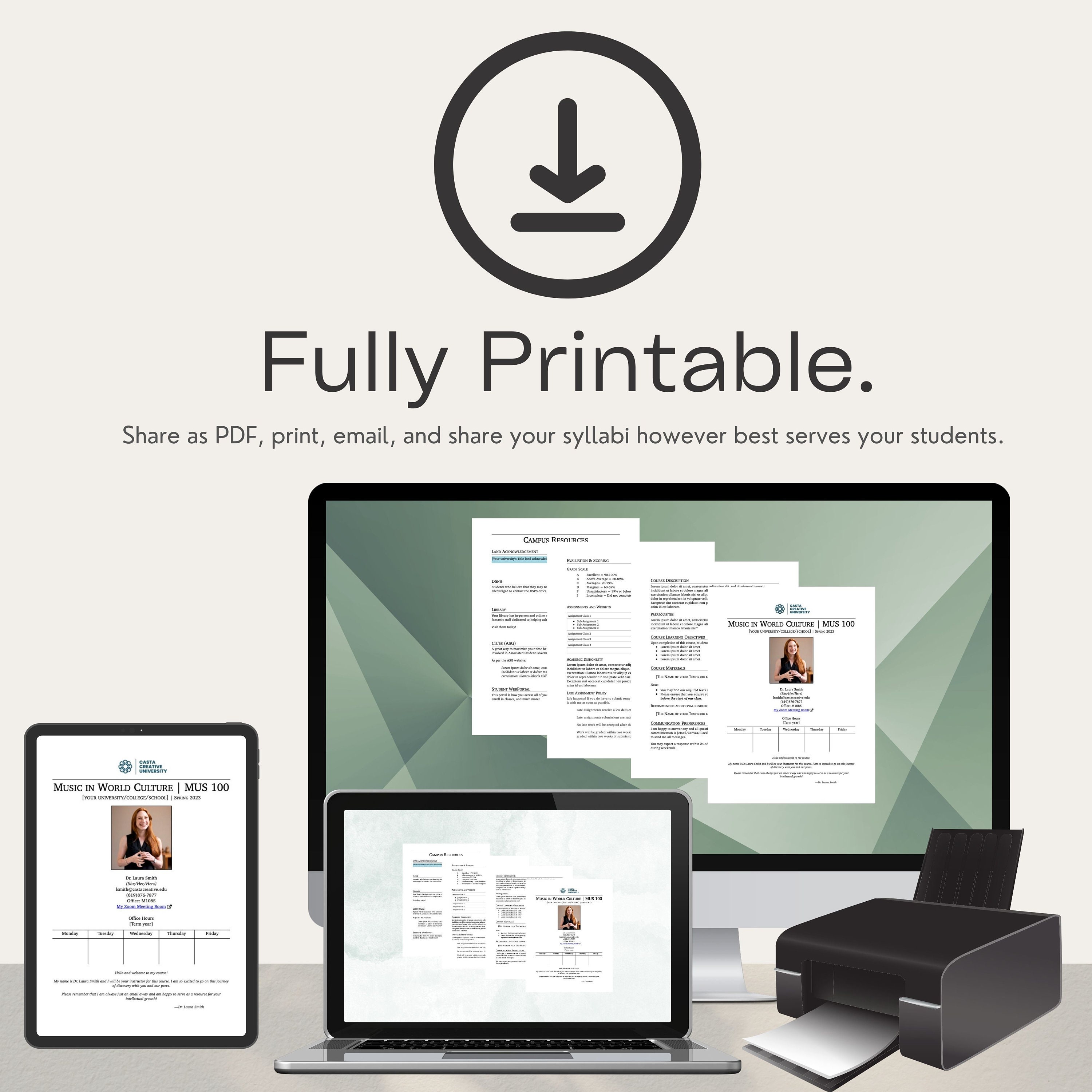 Classic Syllabus Template .pages and .docx BOTH INCLUDED - Etsy