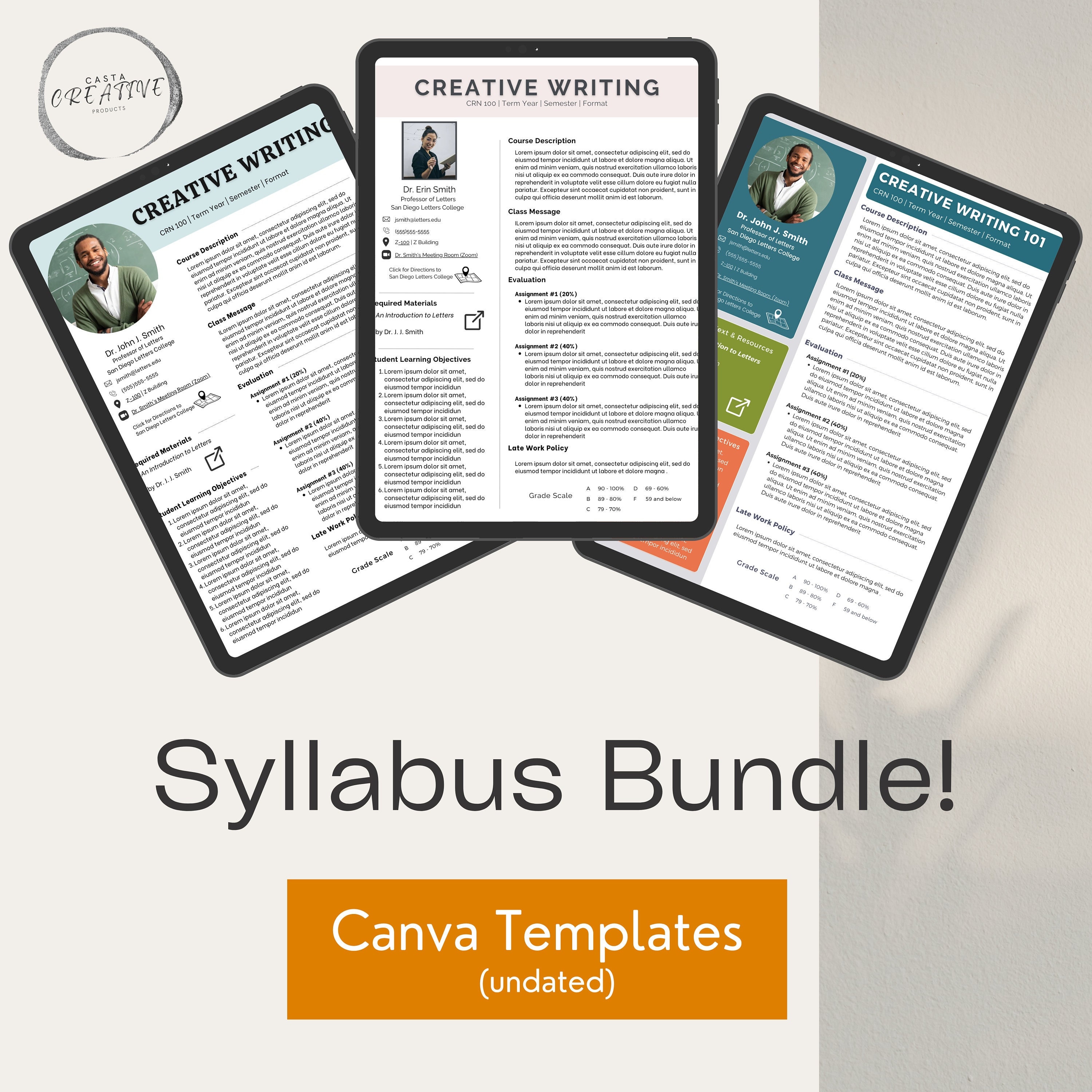 Syllabus BUNDLE! | Fully Editable Canva Templates, Course Syllabus WITH ...