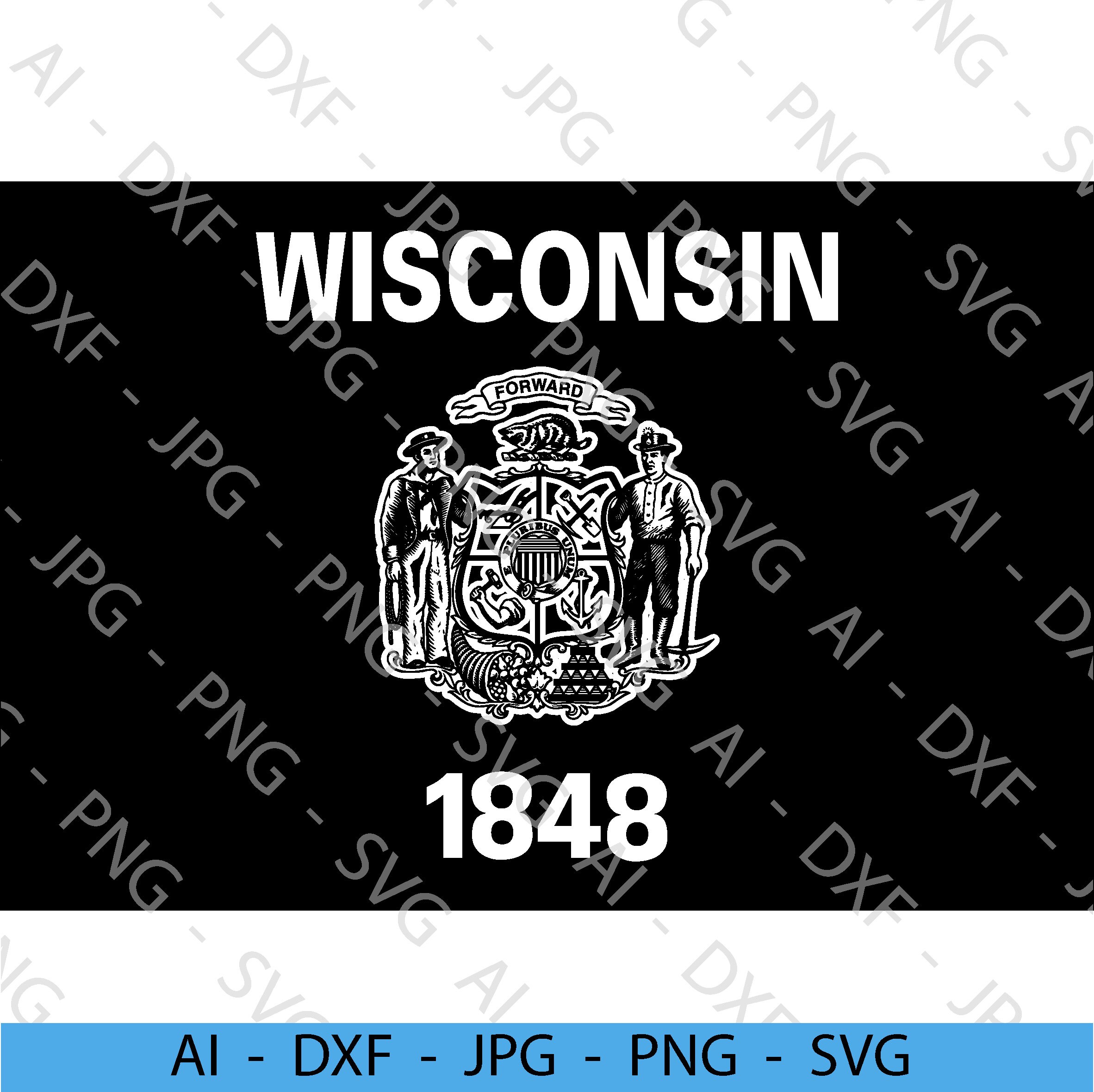 Wisconsin State Flag File Bundle (ai, Dxf, Jpg, Png & Svg) - Etsy
