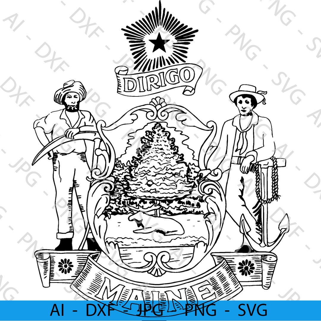 Maine State Flag File Bundle (ai, Dxf, Jpg, Png & Svg) - Etsy