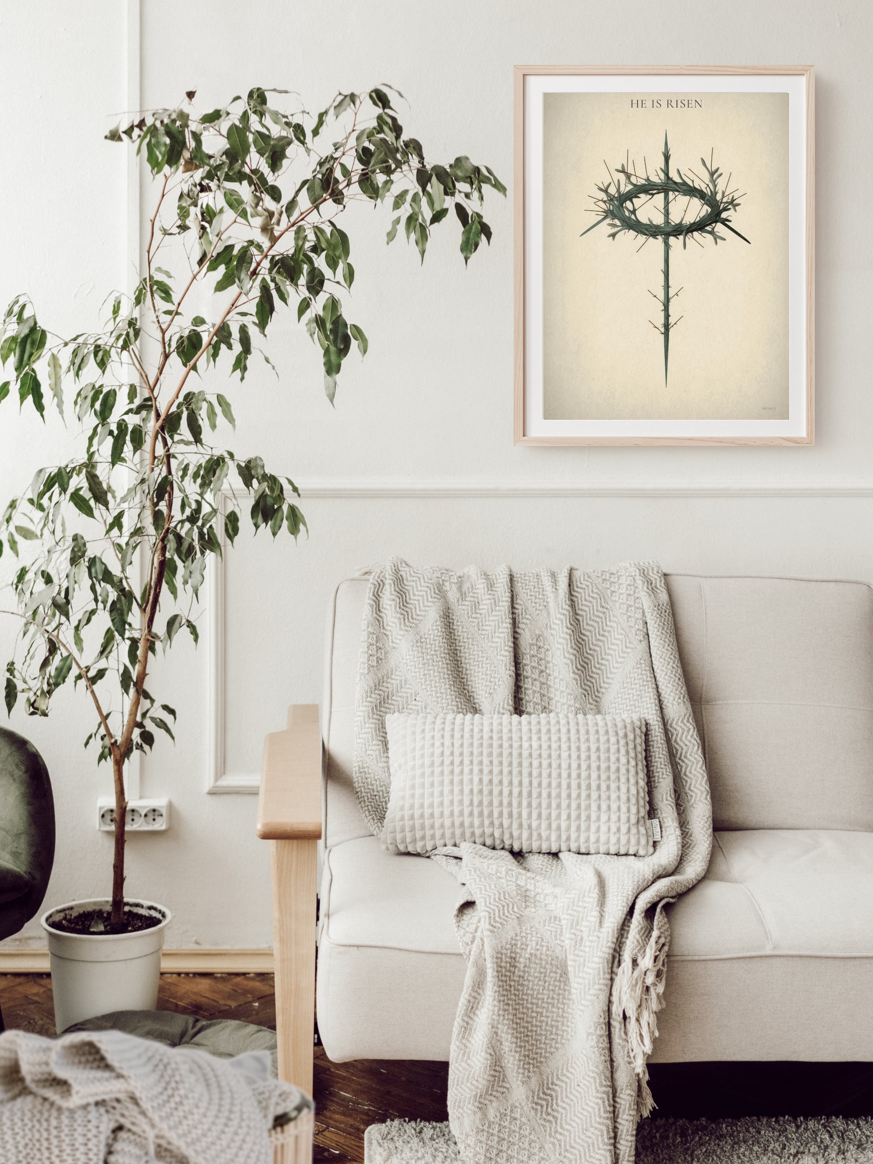 Modern Christian Wall Art CROWN OF THORNS Bible Verse Art Modern Jesus ...