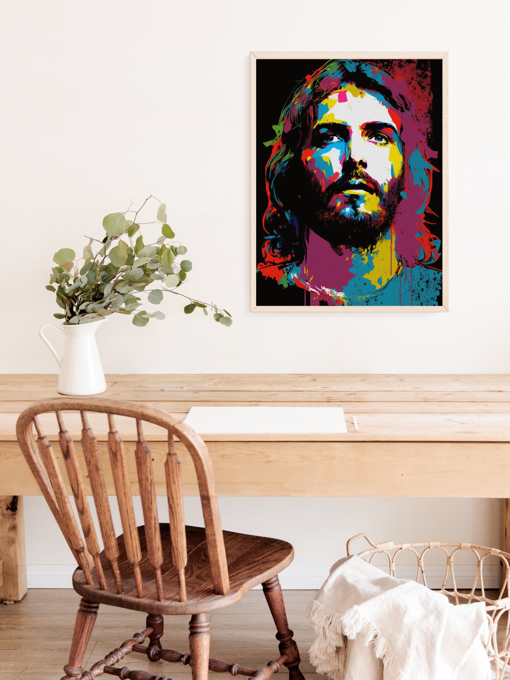 Jesus Modern Art Portrait Abstract Christian Art Bible Verse Art Modern ...
