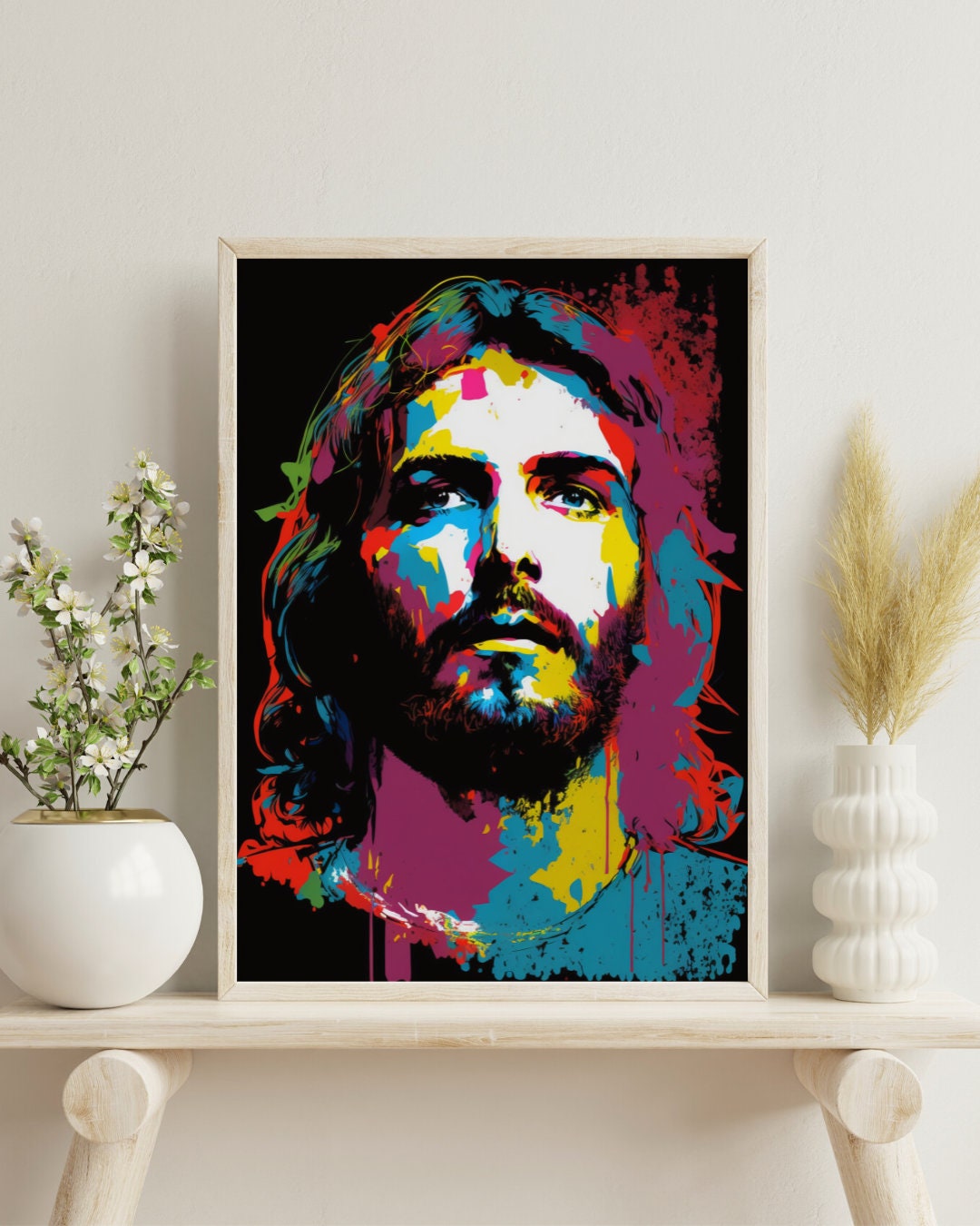 Jesus Modern Art Portrait Abstract Christian Art Bible Verse Art Modern ...
