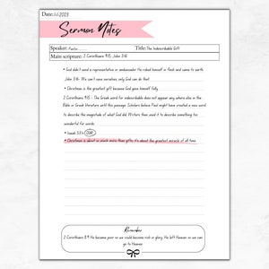 Sermon Notes Printable, Faith Planner, Digital Download, Journal Pages ...
