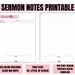 Sermon Notes Printable, Faith Planner, Digital Download, Journal Pages ...