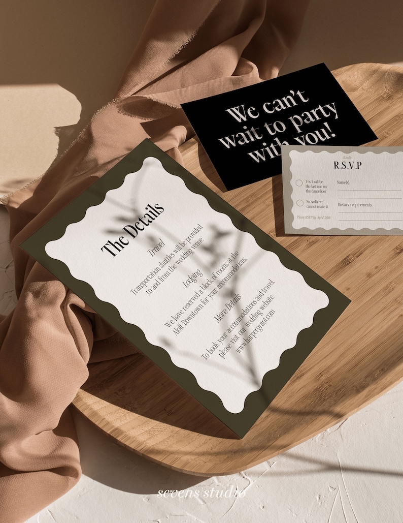 Modern Invitation Suite - Printable, Editable Template Design - Instant ...