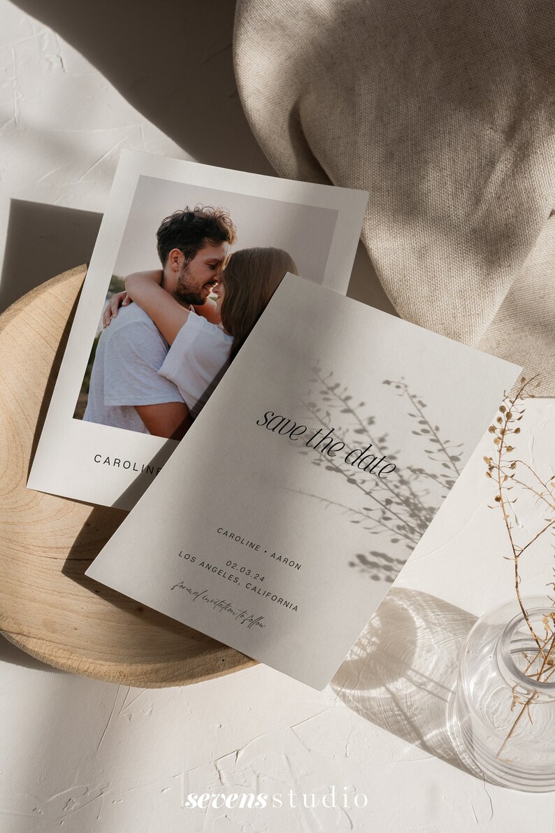Simple Save the Date Card Template Customizable Canva Template Modern ...