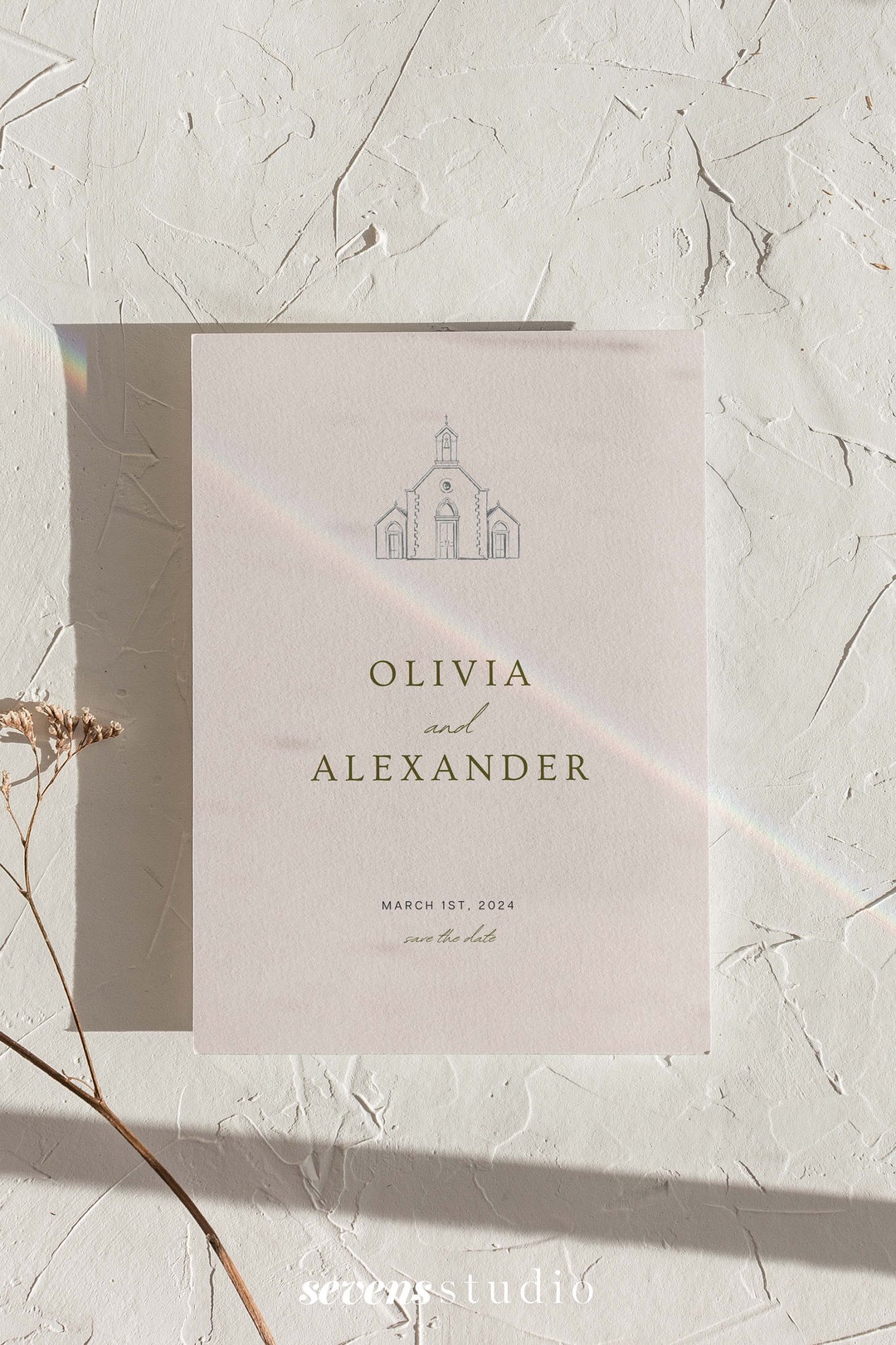 Church Wedding Save the Date Template | Photo Save the Date | Trendy ...
