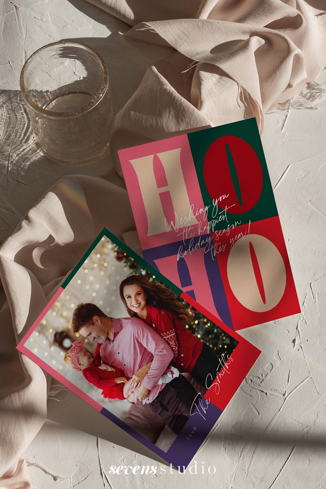 Happy Holidays "hoho" Card Template | Christmas Family Card | Family ...