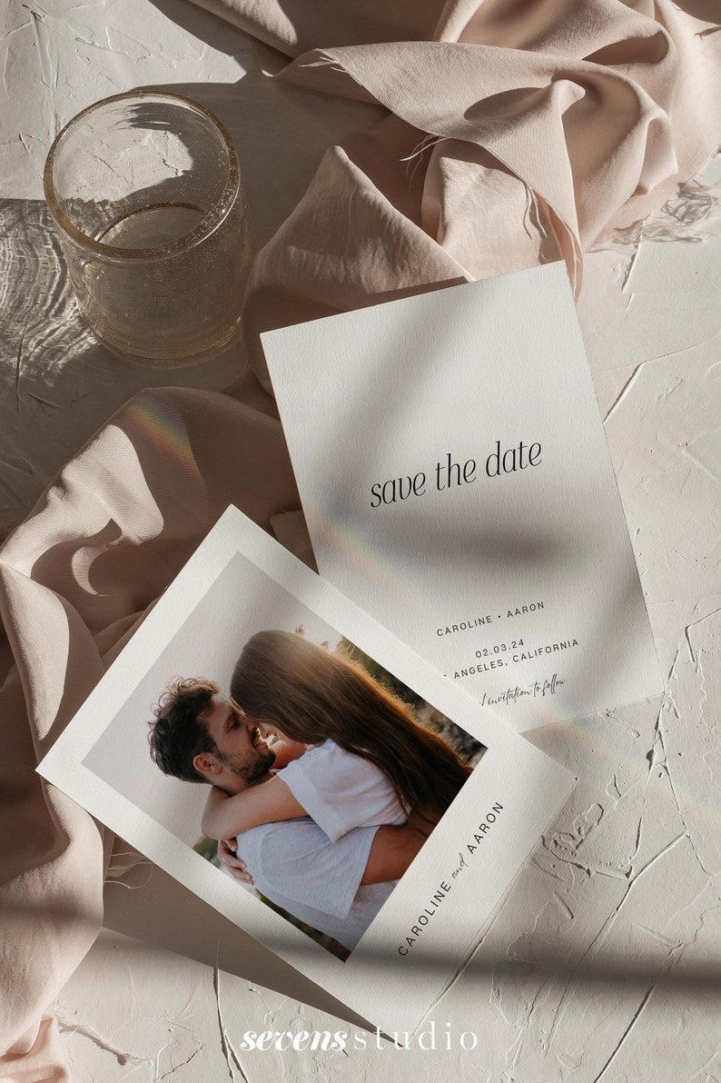 Simple Save the Date Card Template | Customizable Canva Template ...