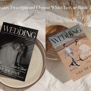 Magazine Save the Date Template | Photo Save the Date | Trendy Wedding ...
