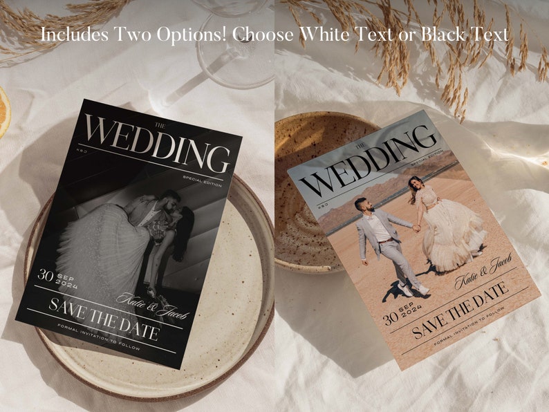 Magazine Save the Date Template | Photo Save the Date | Trendy Wedding ...