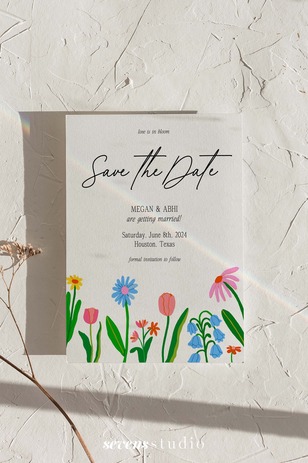 Spring Save the Date Card Template | Customizable Canva Template ...