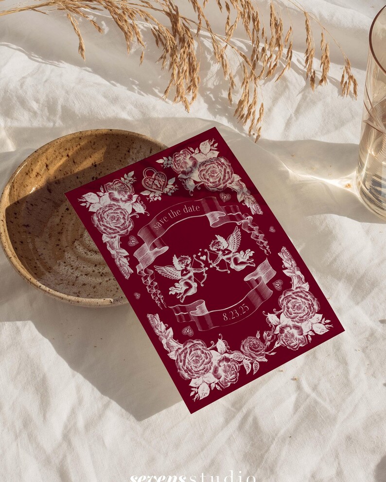 Romantic Save the Date Template (approved by Cupid) | Digital Save the ...