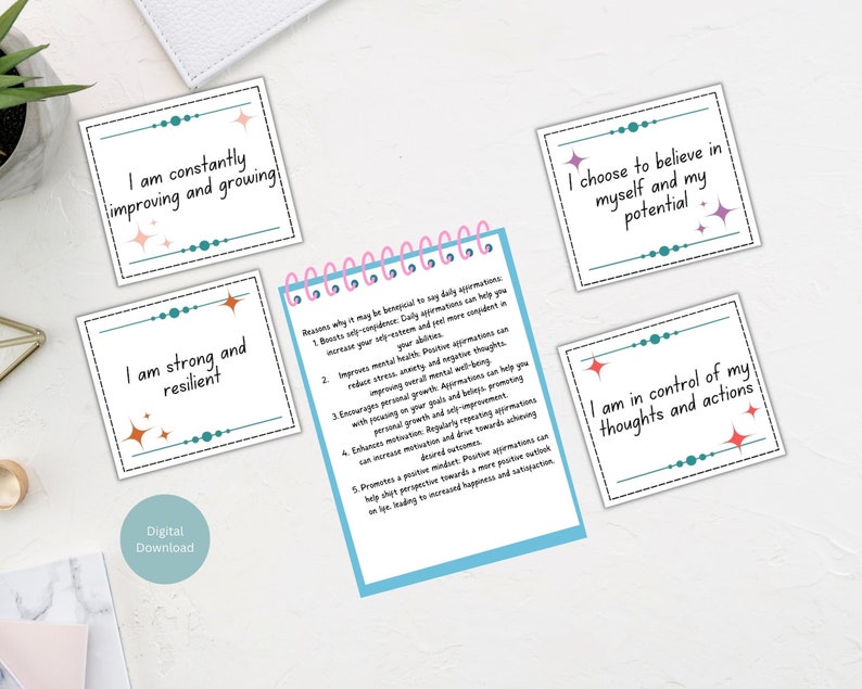 Young Adult Positive Affirmation Cards, Vision Board Printable ...