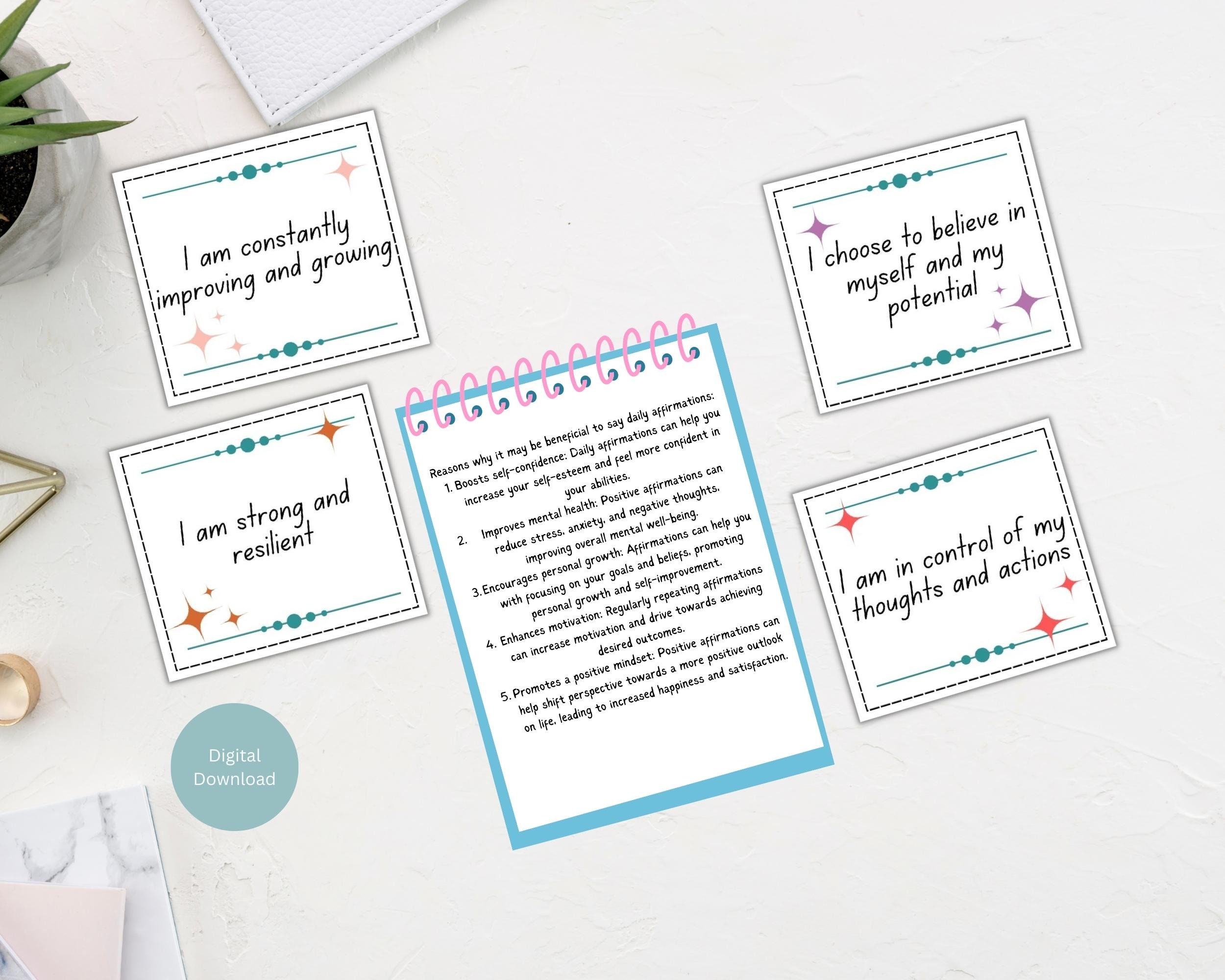 Young Adult Positive Affirmation Cards, Vision Board Printable ...