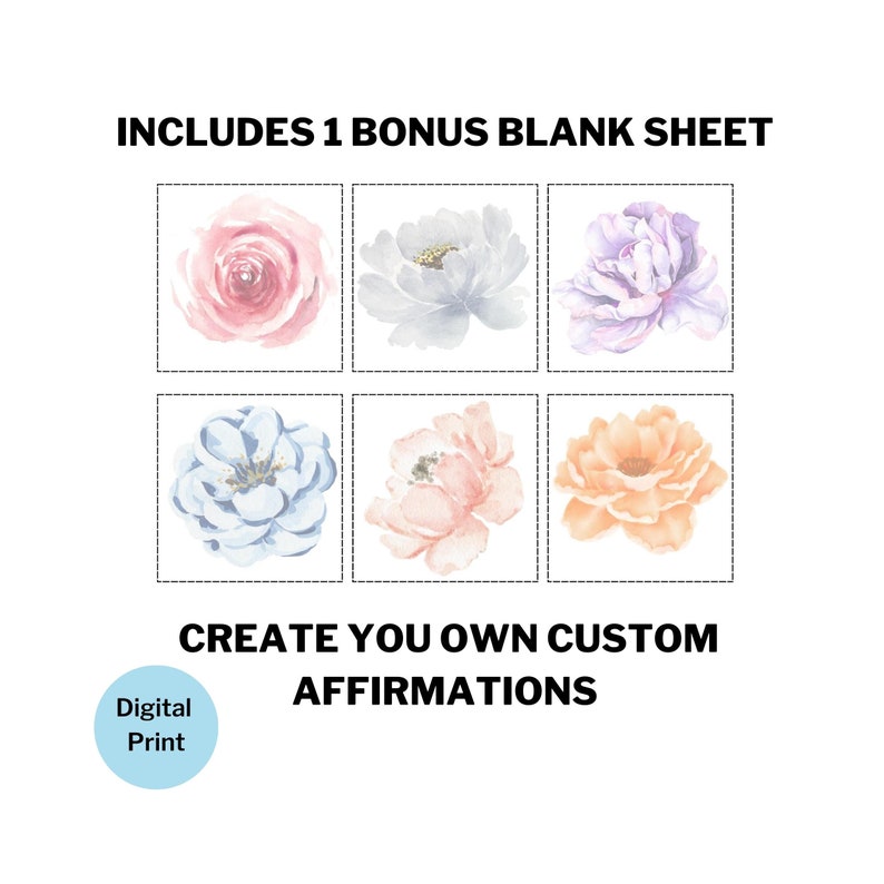 Daily Positive Affirmation Card Deck, Vision Board Printables ...