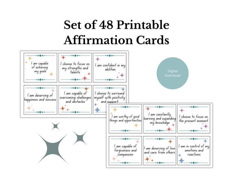 Young Adult Positive Affirmation Cards, Vision Board Printable ...