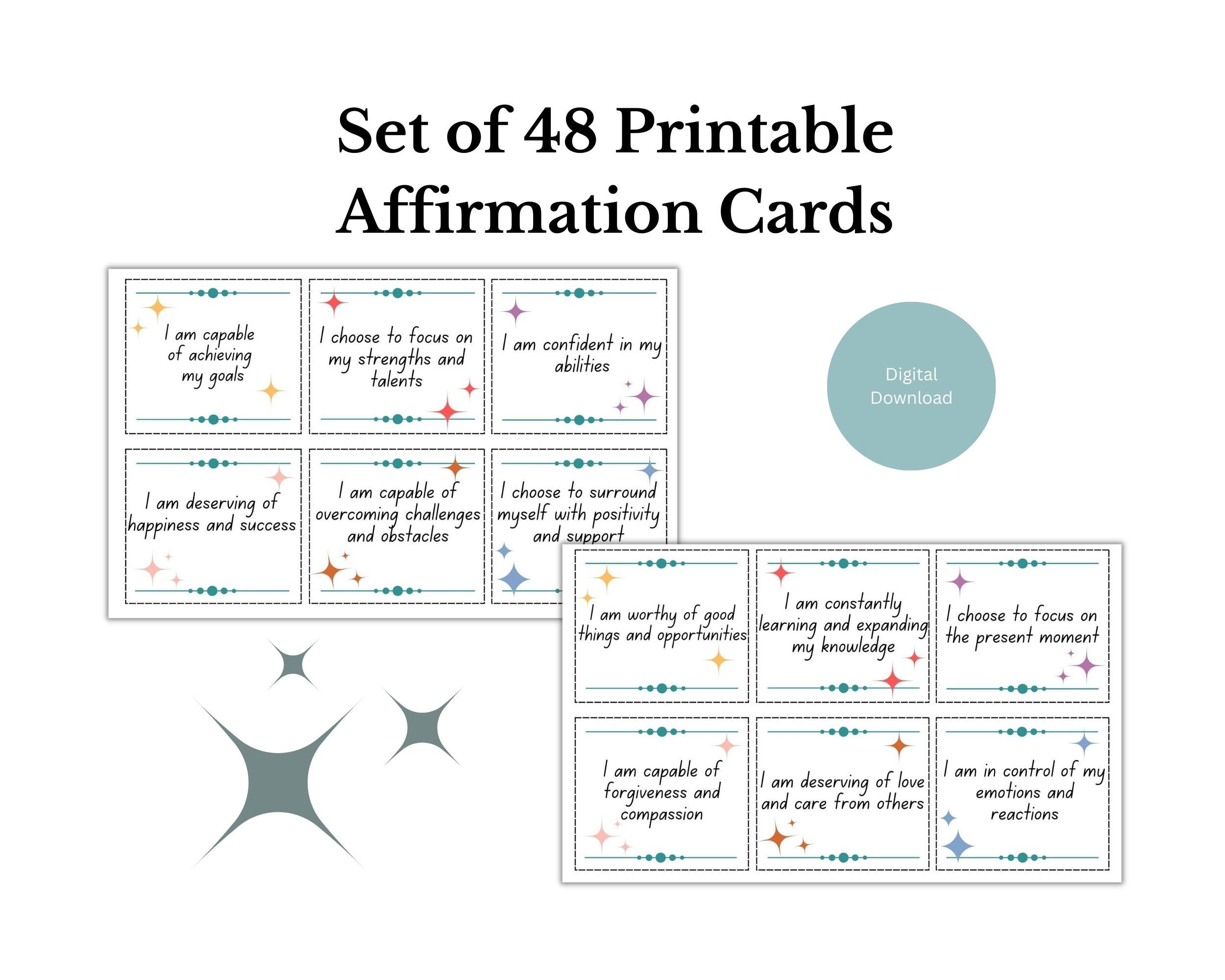 Young Adult Positive Affirmation Cards Vision Board - Etsy