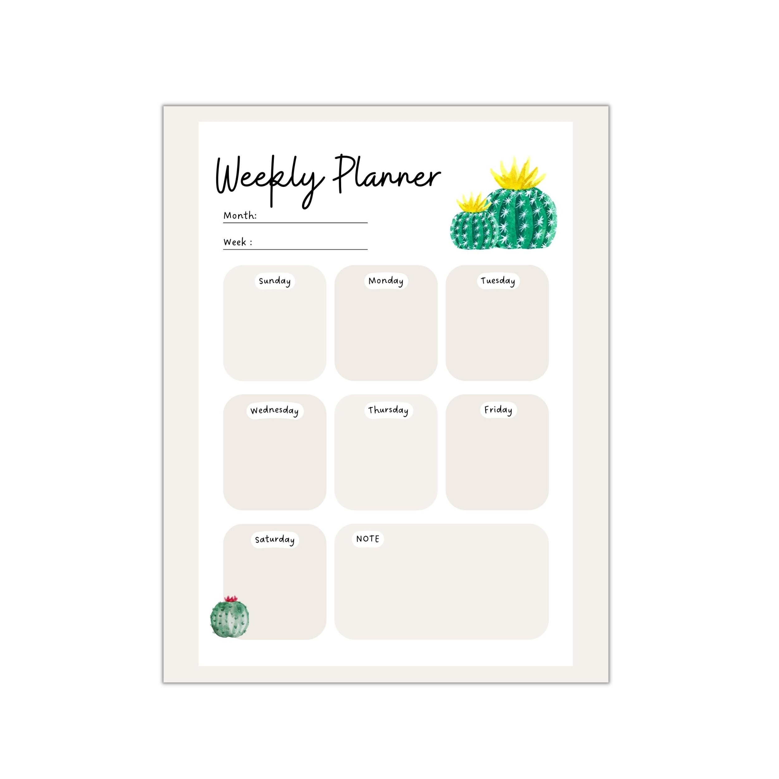 Desert Weekly Planner Printable, Weekly Schedule, Weekly Organizer, Office Planner, Desk Planner ...
