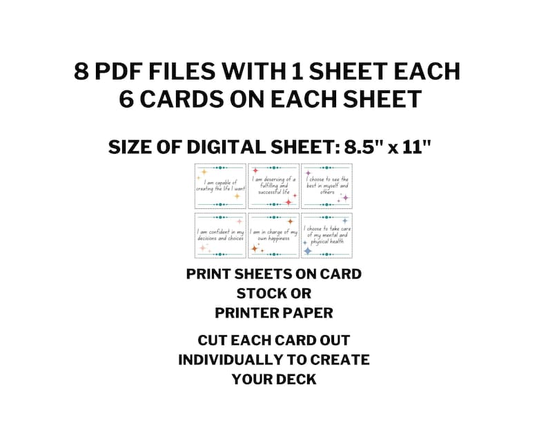 Young Adult Positive Affirmation Cards, Vision Board Printable ...