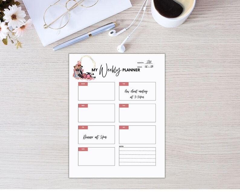 Weekly Planner Printable, Weekly Schedule, Weekly Organizer, Office ...