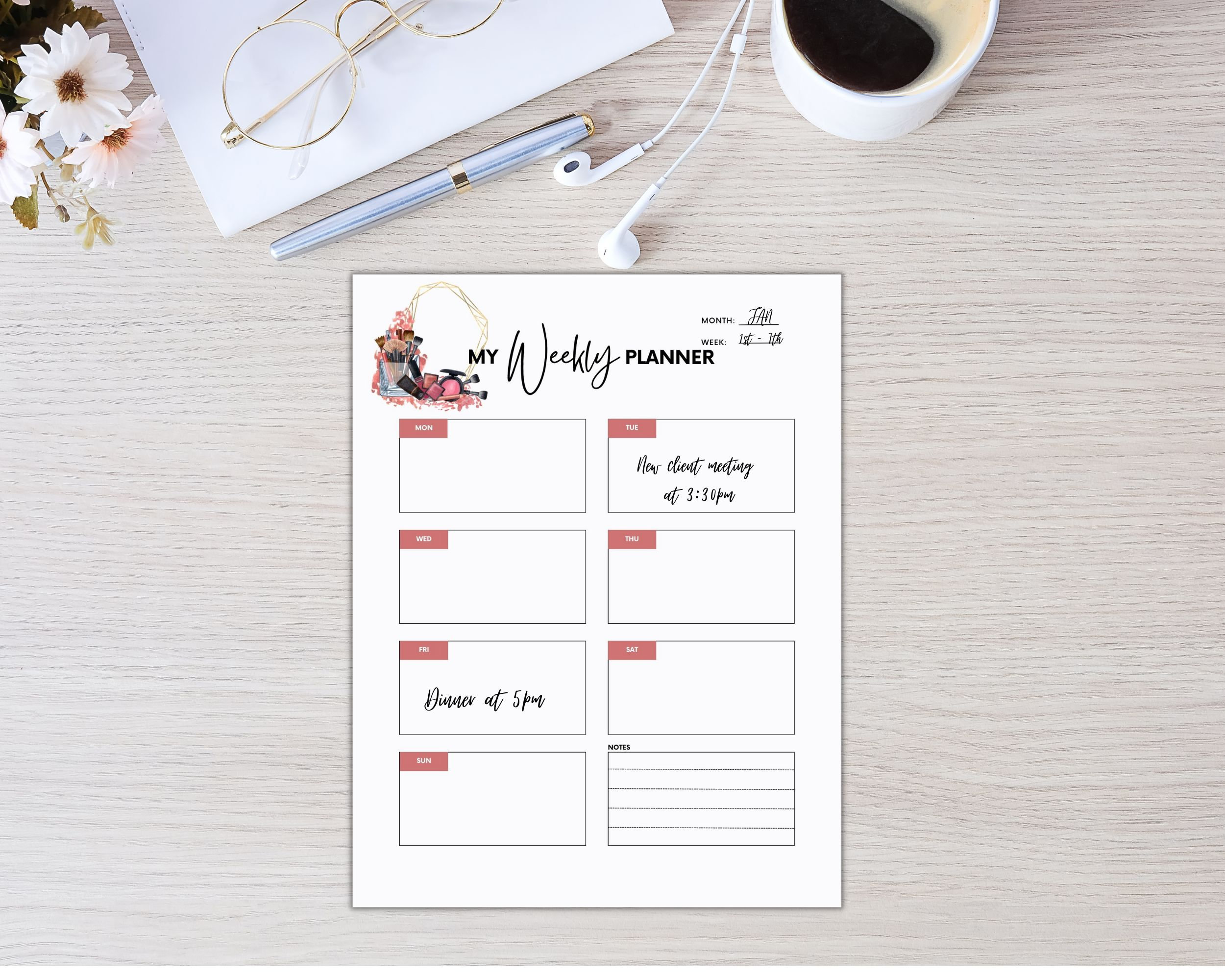 Weekly Planner Printable, Weekly Schedule, Weekly Organizer, Office ...