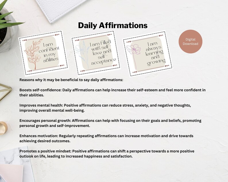 Daily Affirmations to Encourage Personal Growth, Vision Board ...