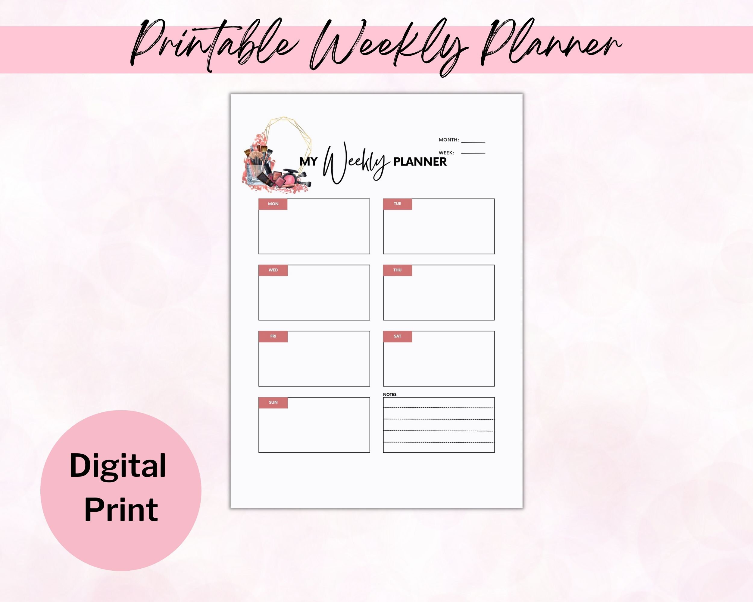 Weekly Planner Printable, Weekly Schedule, Weekly Organizer, Office ...