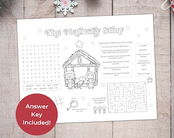 Christmas Nativity Activity Placemat - Etsy