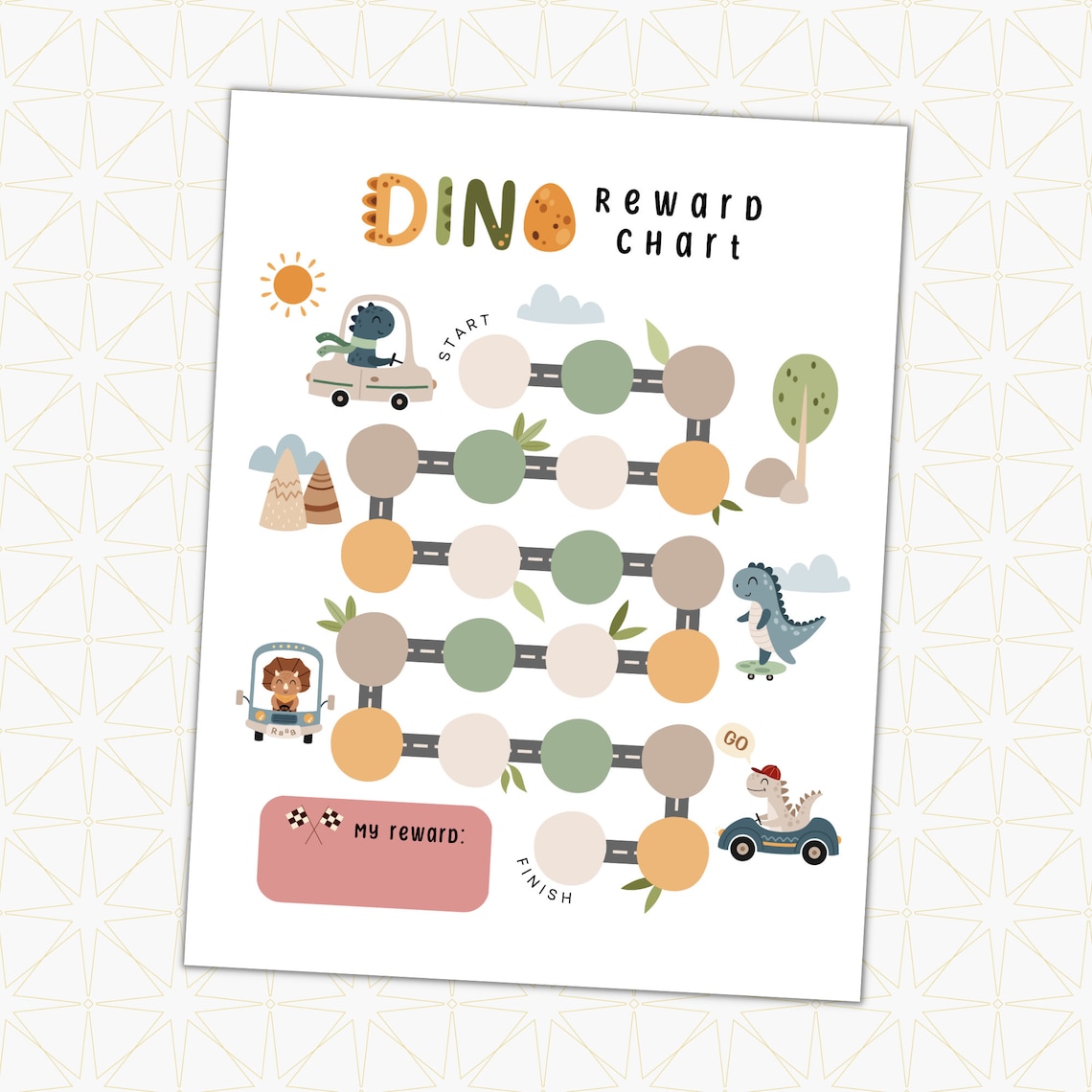 Reward Chart Kids Printable Dinosaurs Toddler Reward Chart - Etsy