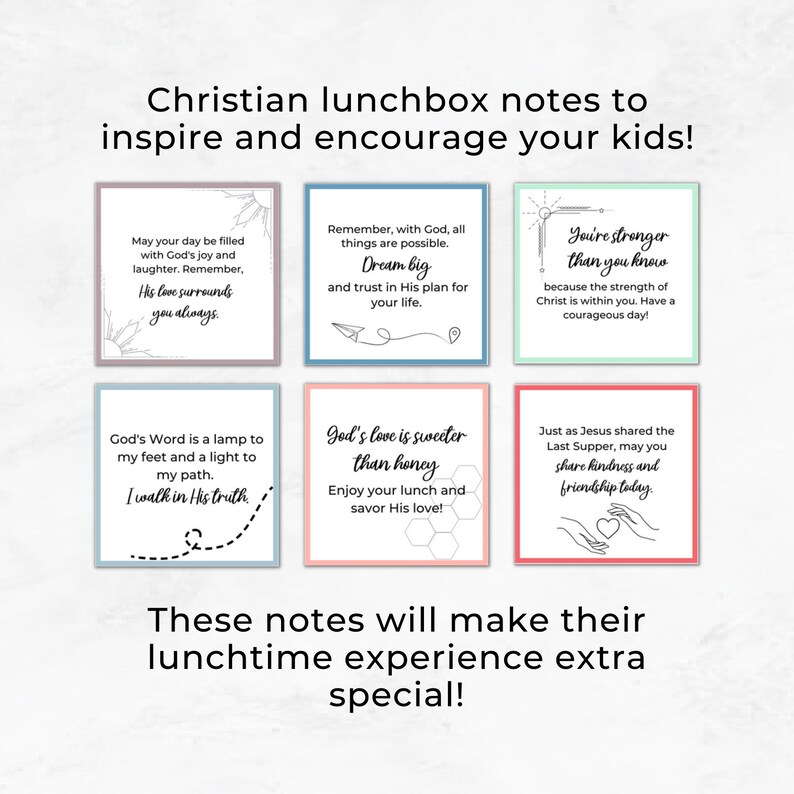 Lunch Box Notes Christian Printable, Encouragement Cards for Kids ...