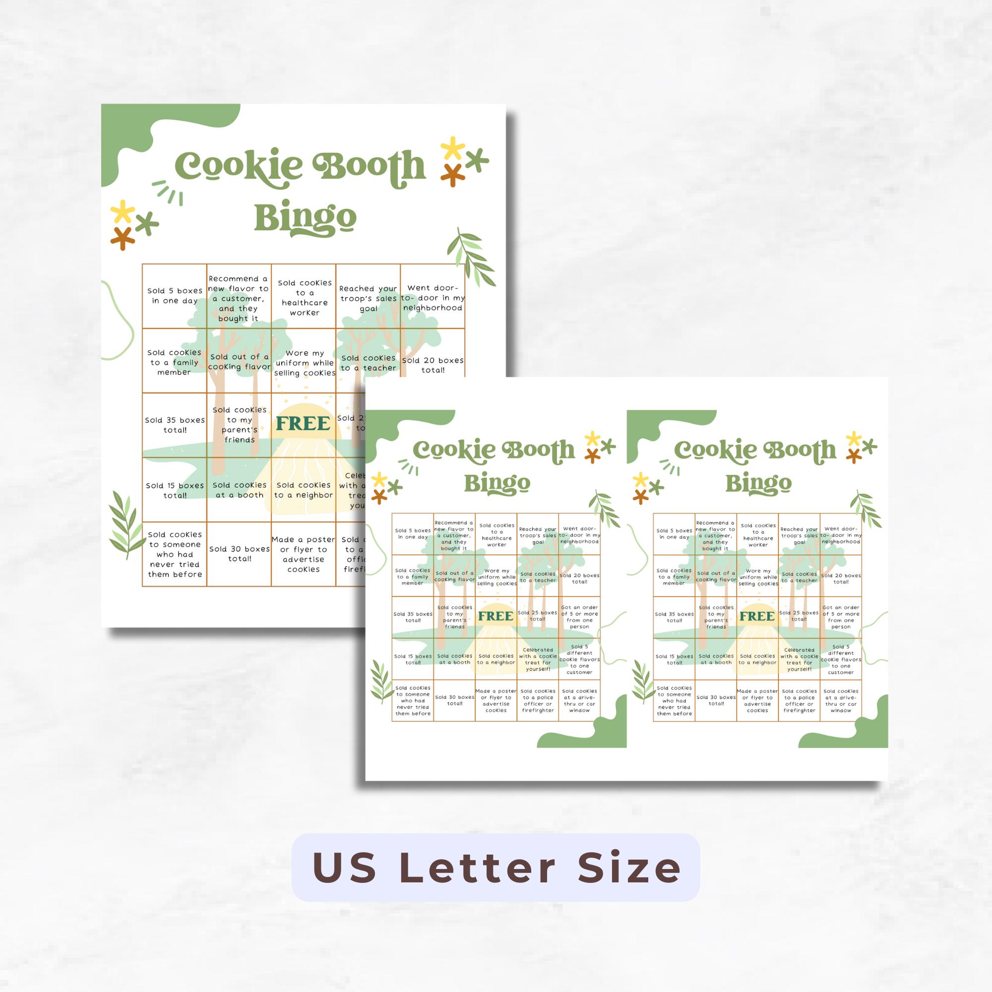 Cookie Booth Bingo Printable, Fun Game for Scouts, Bing Card Cookie ...