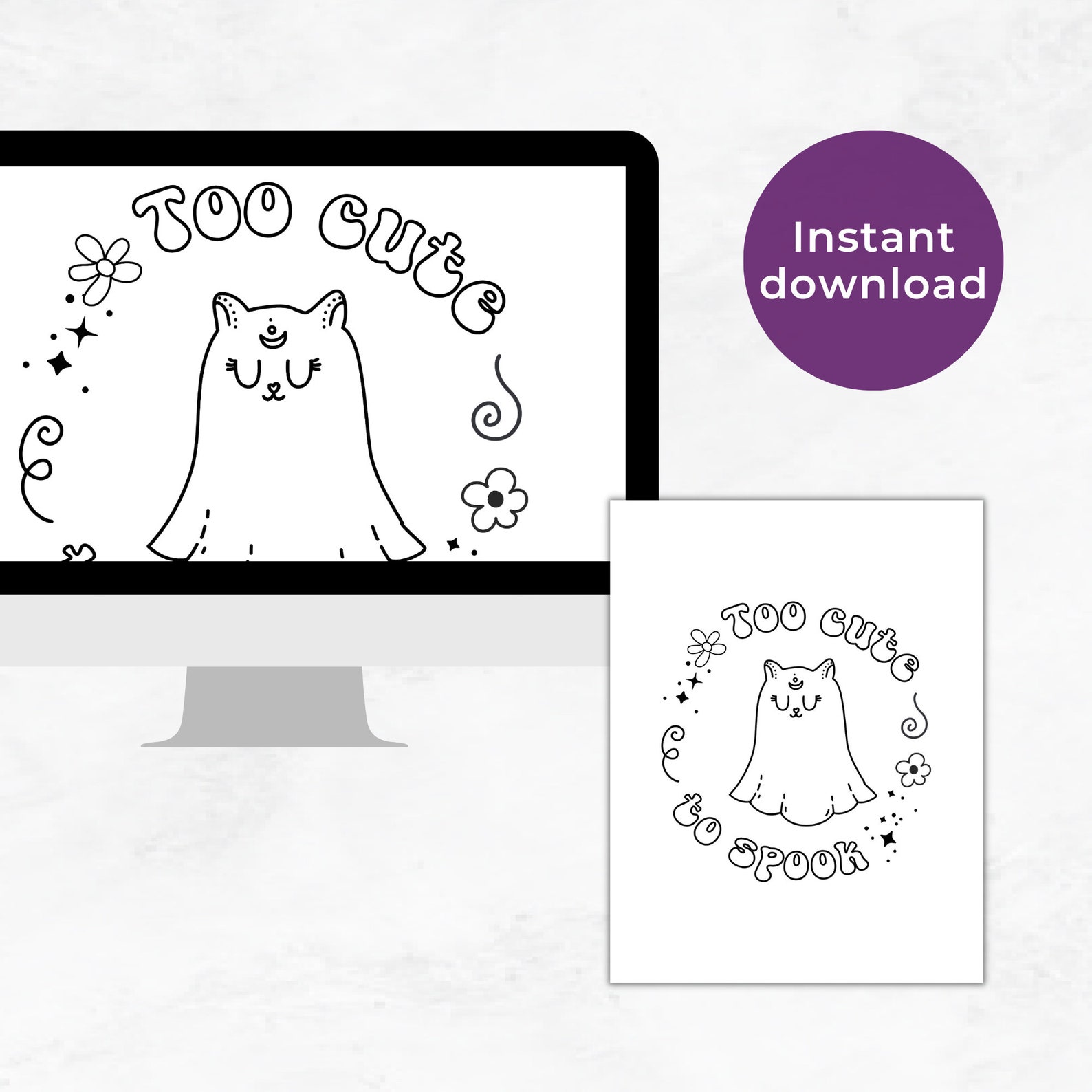 Retro Halloween Coloring Pages, Groovy Halloween Printable for Kids ...