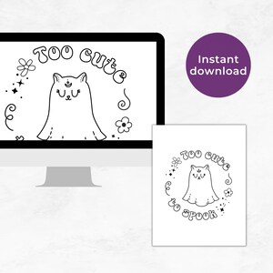 Retro Halloween Coloring Pages, Groovy Halloween Printable for Kids ...