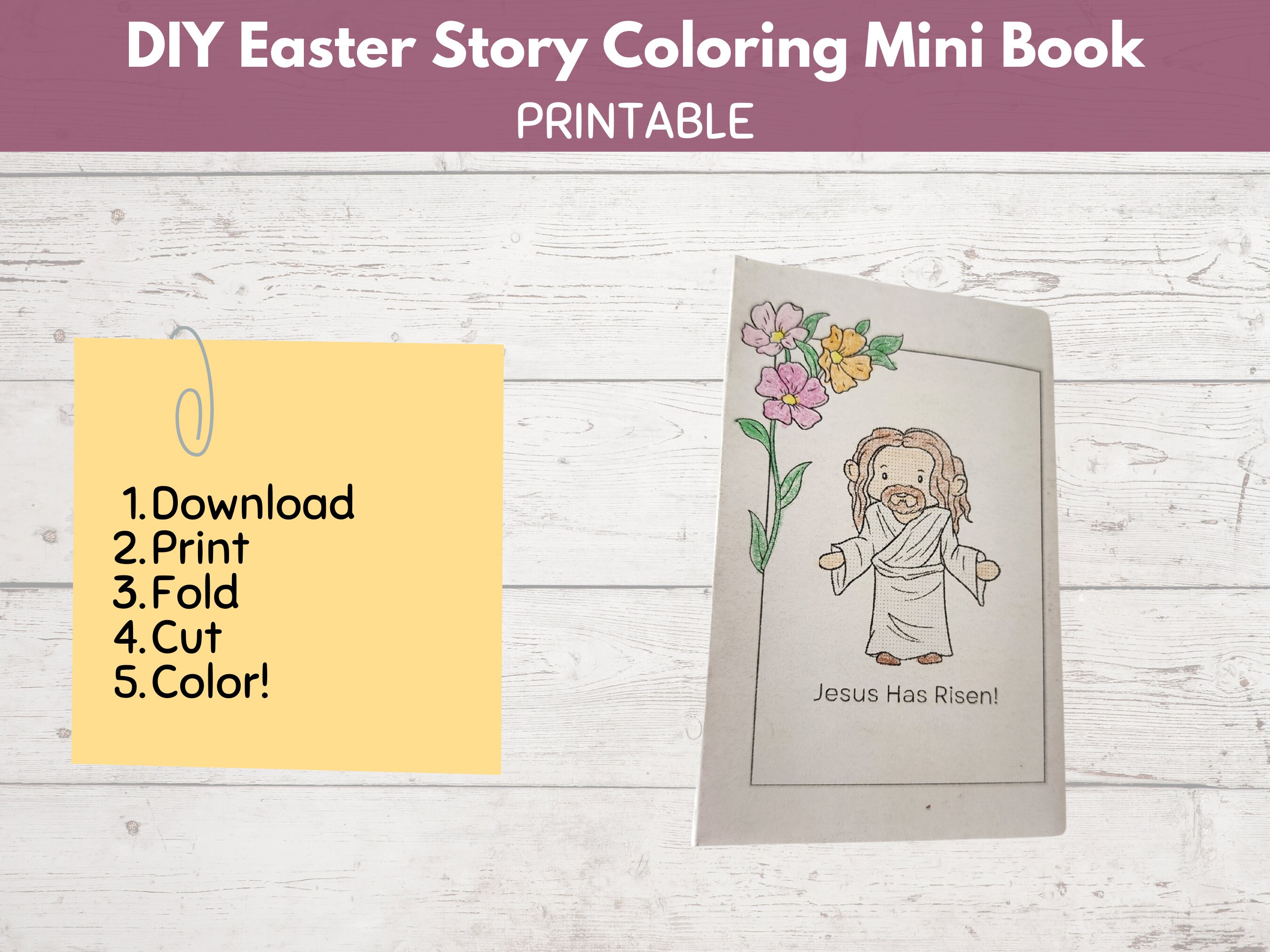 Easter Story Coloring Pages Mini Book, Religious Easter Story for Kids ...